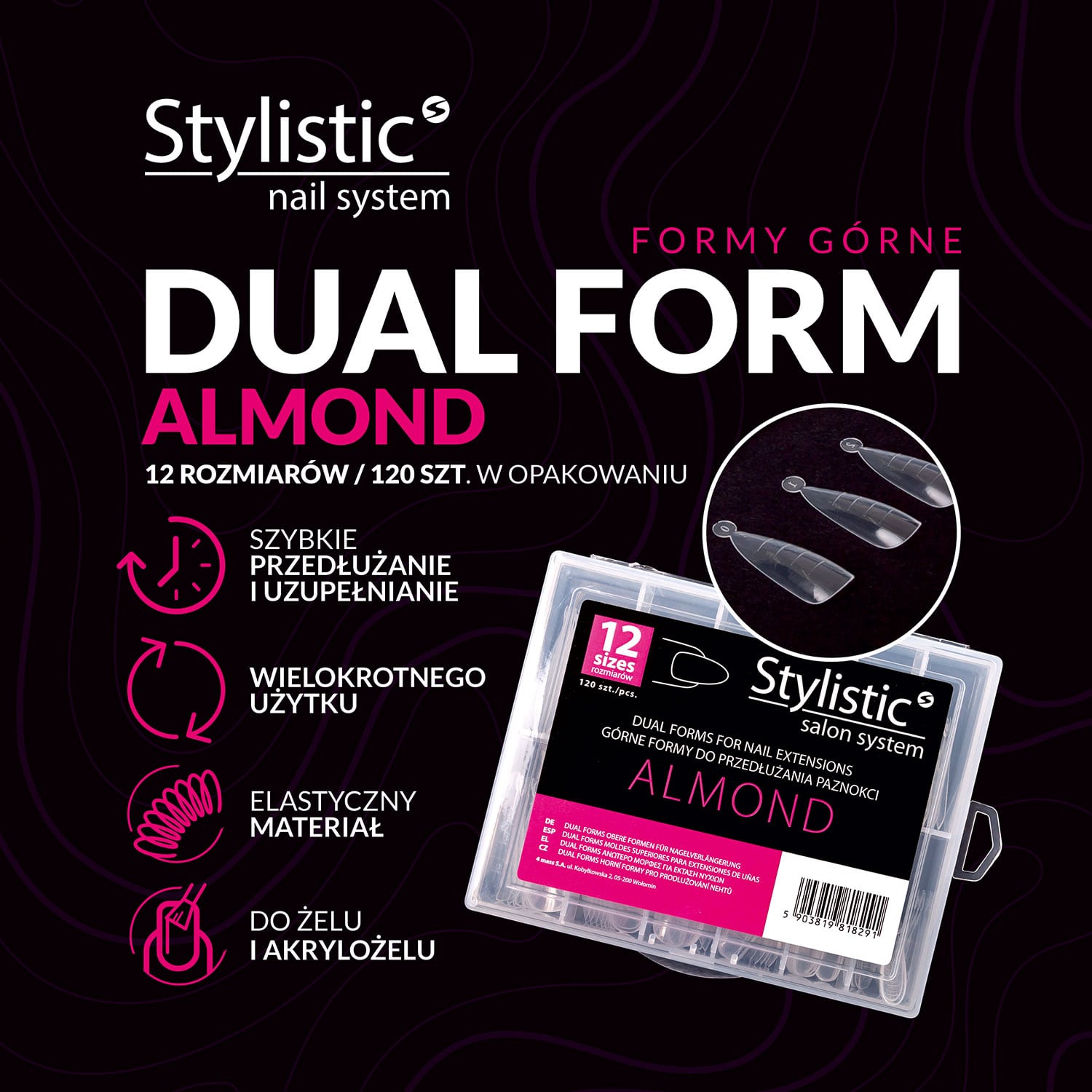 STYLISTIC Górne formy DUAL FORM Almond 120szt